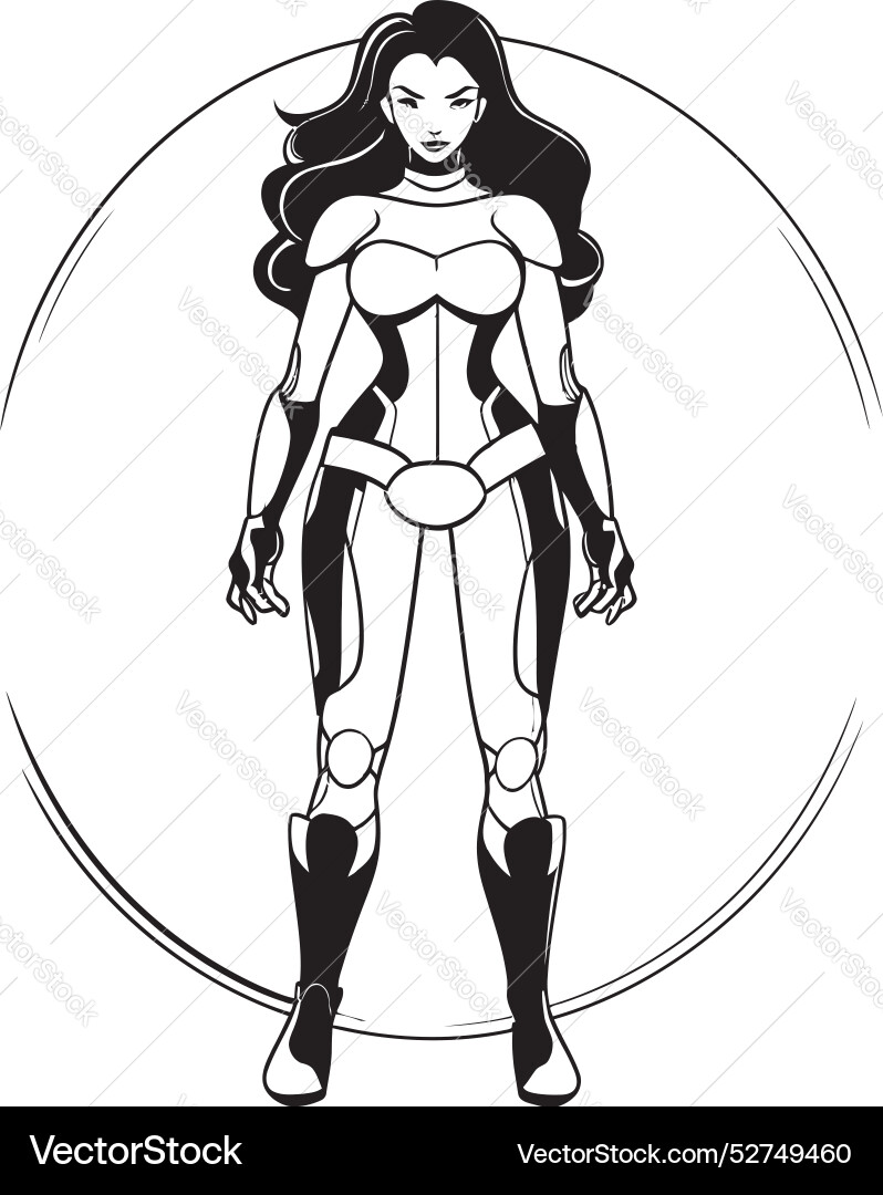 Nebula crusader sci fi female superhero icon Vector Image