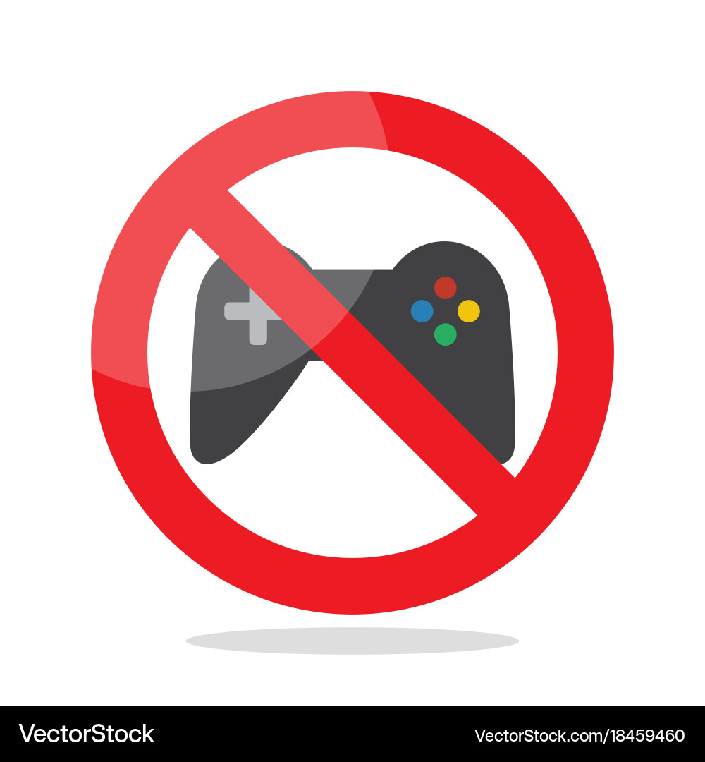 No computer games Royalty Free Vector Image - VectorStock