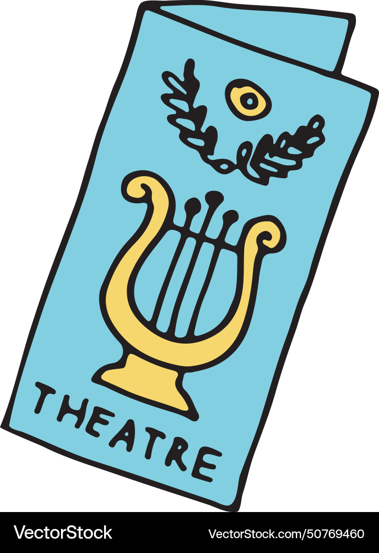 Program doodle theater booklet color drawing Vector Image