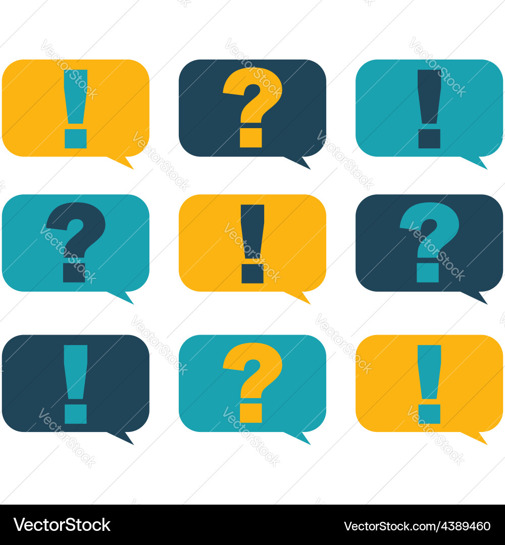 Question and surprise Royalty Free Vector Image