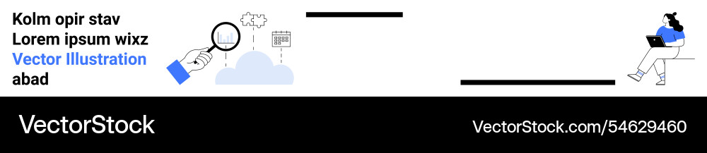 Remote work productivity concept with desk cloud Vector Image