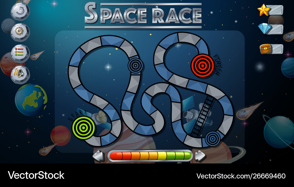 Space race game background Royalty Free Vector Image