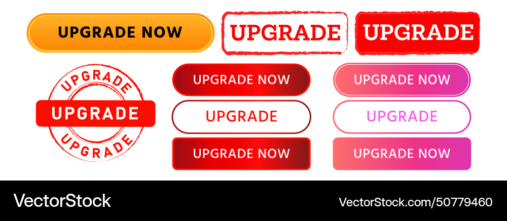 Upgrade circle rectangle stamp and button sign for