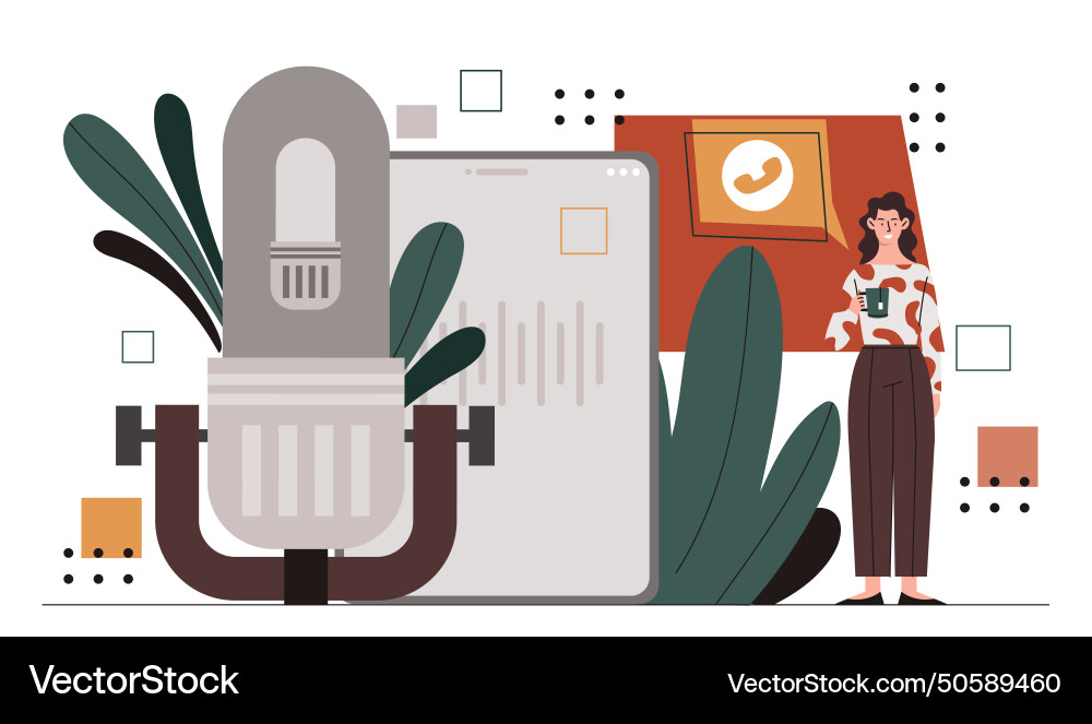 Woman hot line operator Royalty Free Vector Image