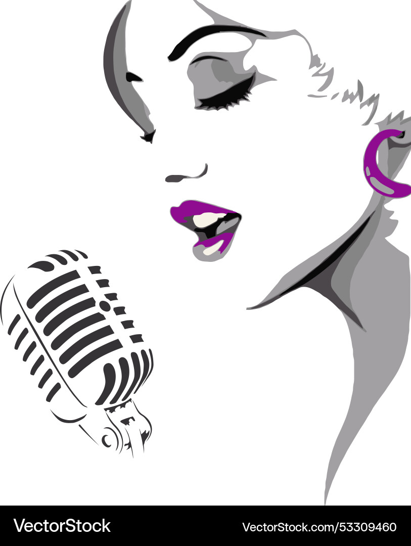 Woman singing Royalty Free Vector Image - VectorStock