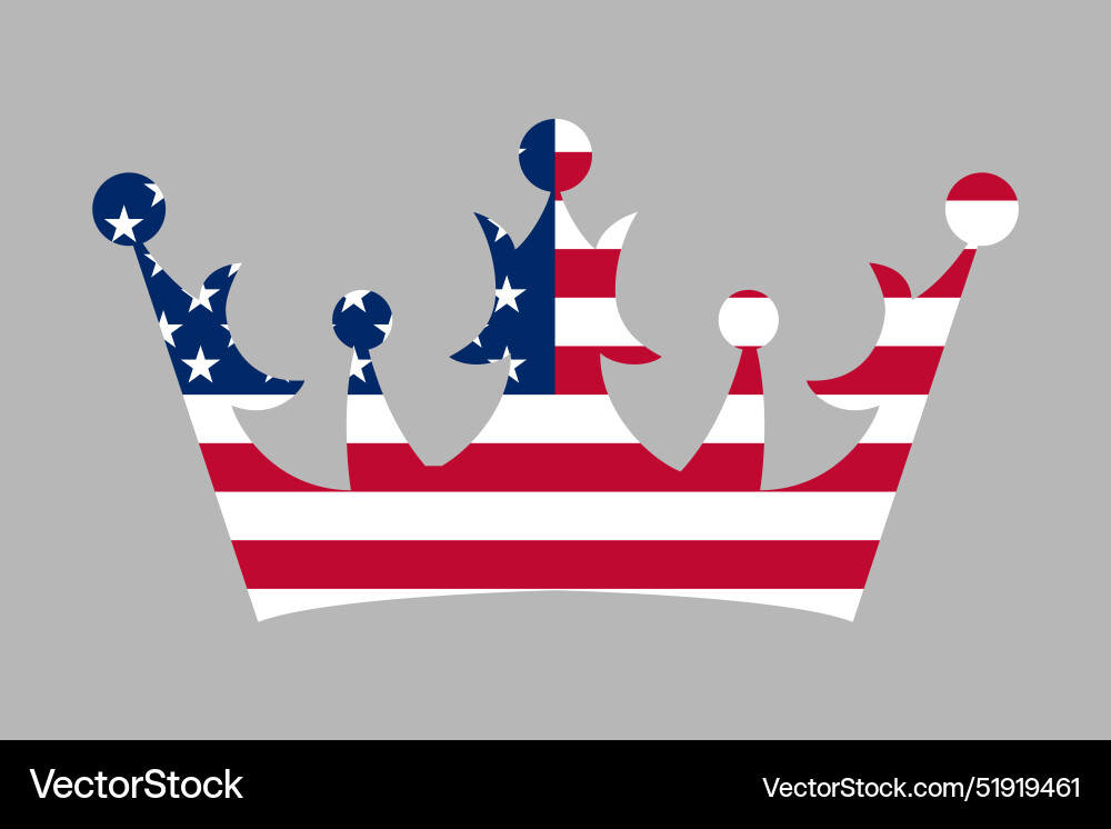 American crown shape with usa flag Royalty Free Vector Image
