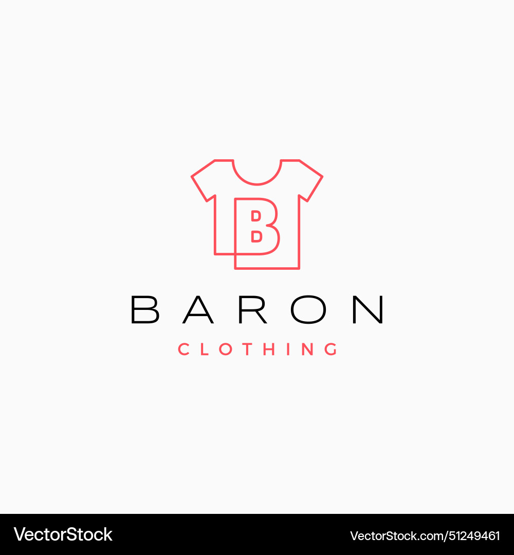 B letter tee tshirt apparel clothing monogram Vector Image
