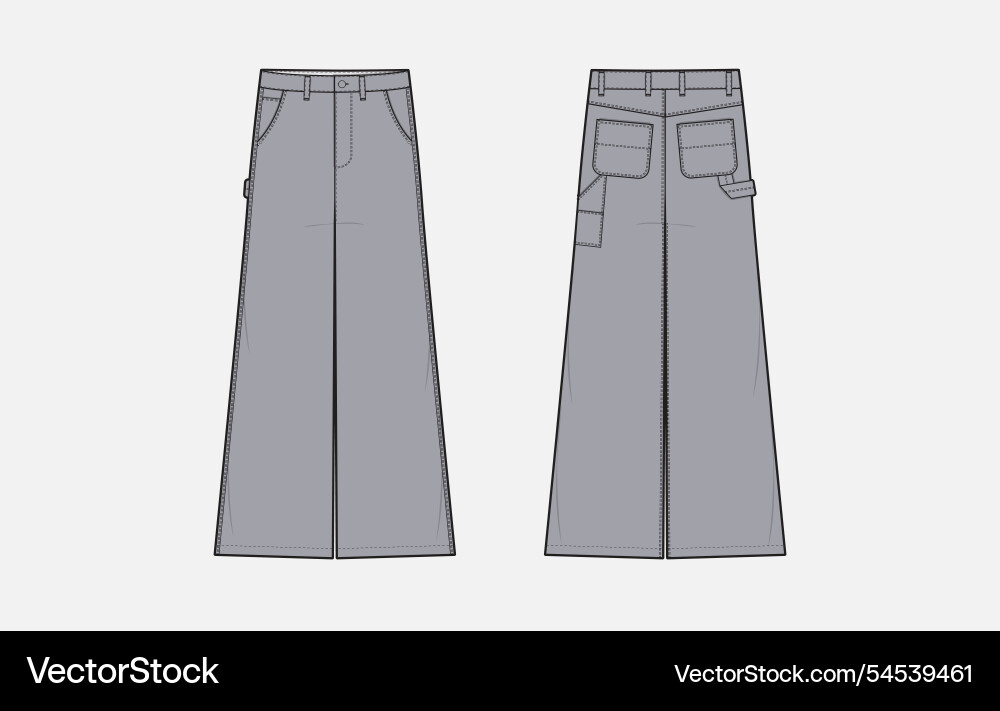 Baggy carpenter pants sketch Royalty Free Vector Image