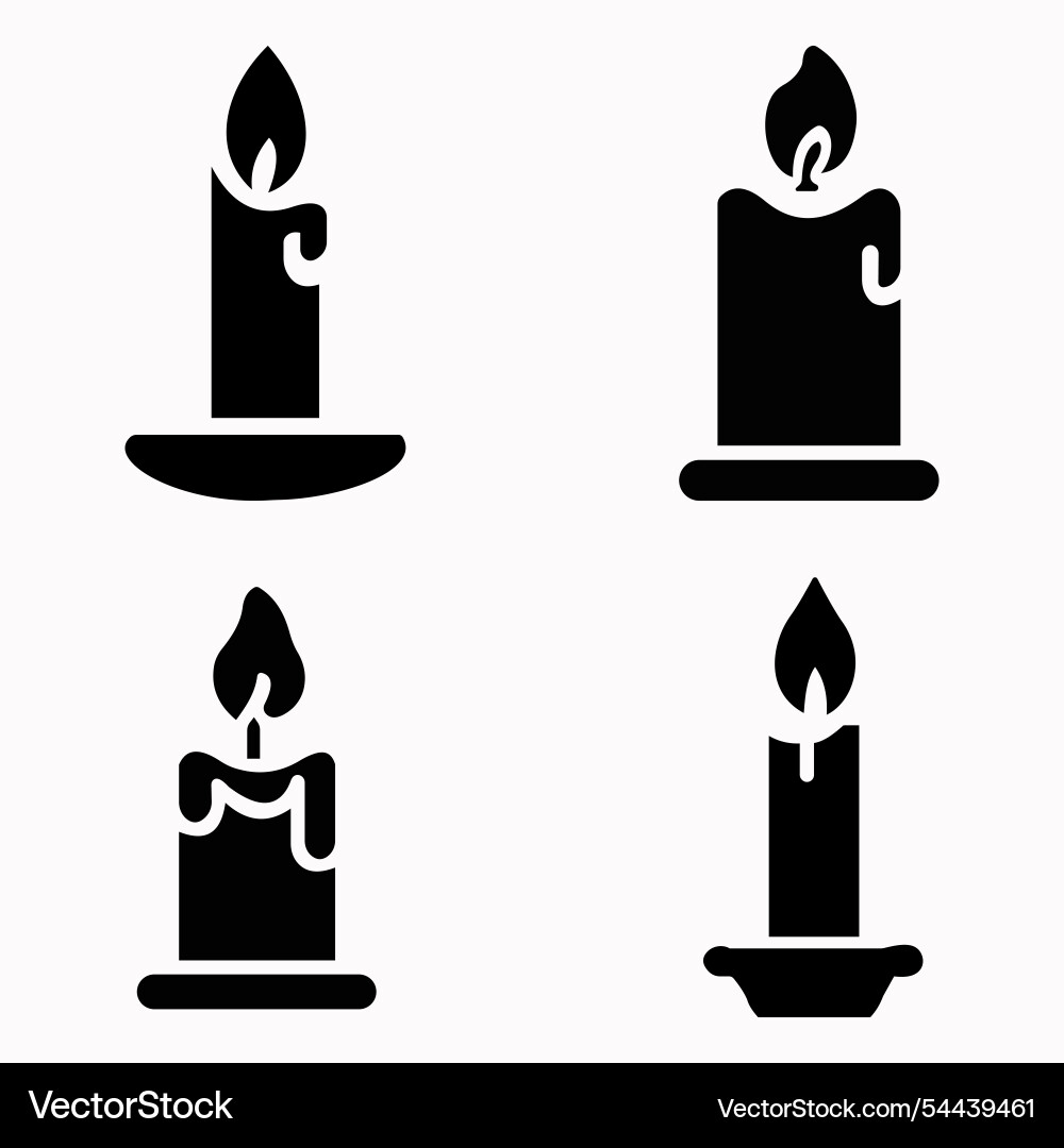 Candle icon set art Royalty Free Vector Image - VectorStock