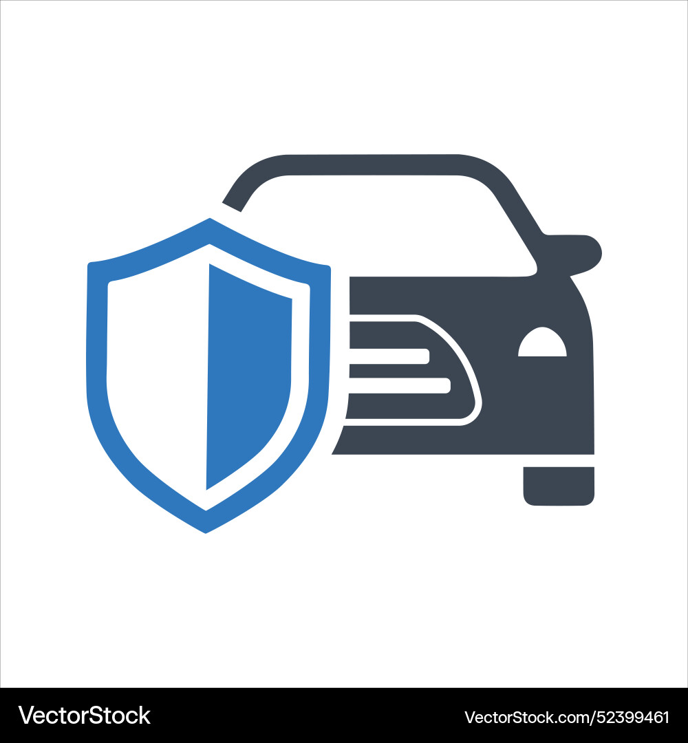 Car shield icon secured new Royalty Free Vector Image