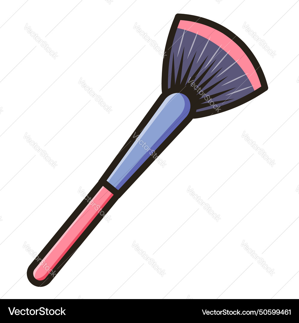 Cartoon brush powder blush Royalty Free Vector Image