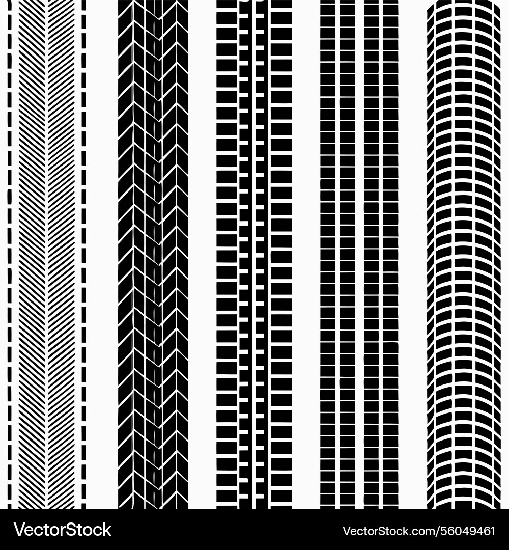 Collection of various tire tread patterns for Vector Image