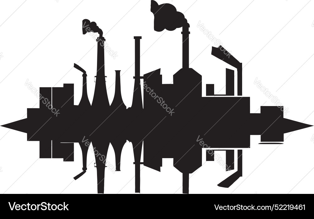 Factory fusion iconic monochrome logo signifying Vector Image