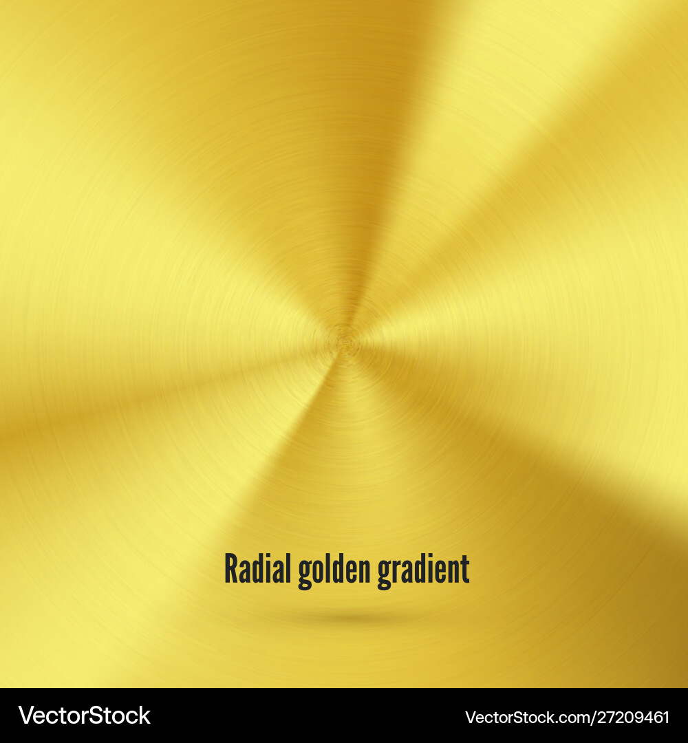 Golden radial gradient with scratches metallic Vector Image