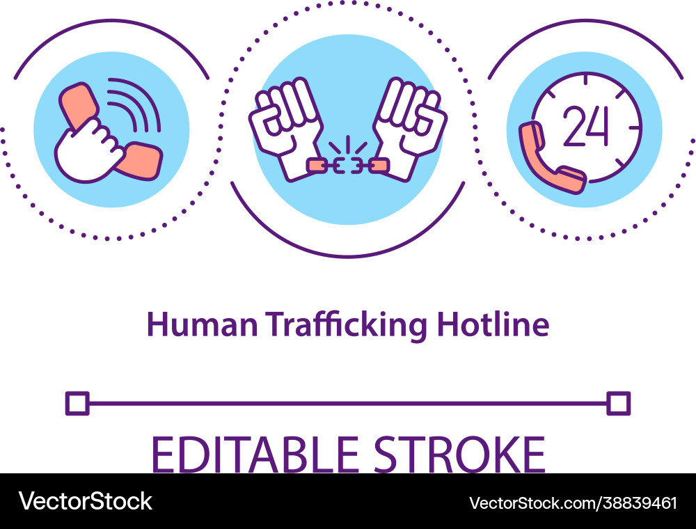 Human trafficking hotline concept icon Royalty Free Vector