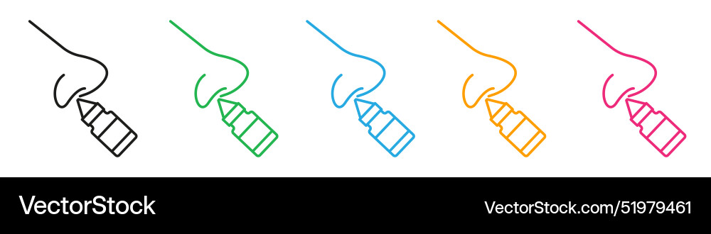 Nasal spray icon mark in filled style Royalty Free Vector