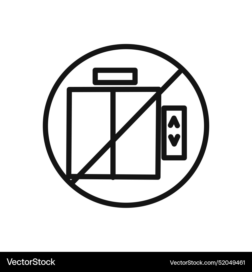 No elevator sign icon linear graphics Royalty Free Vector