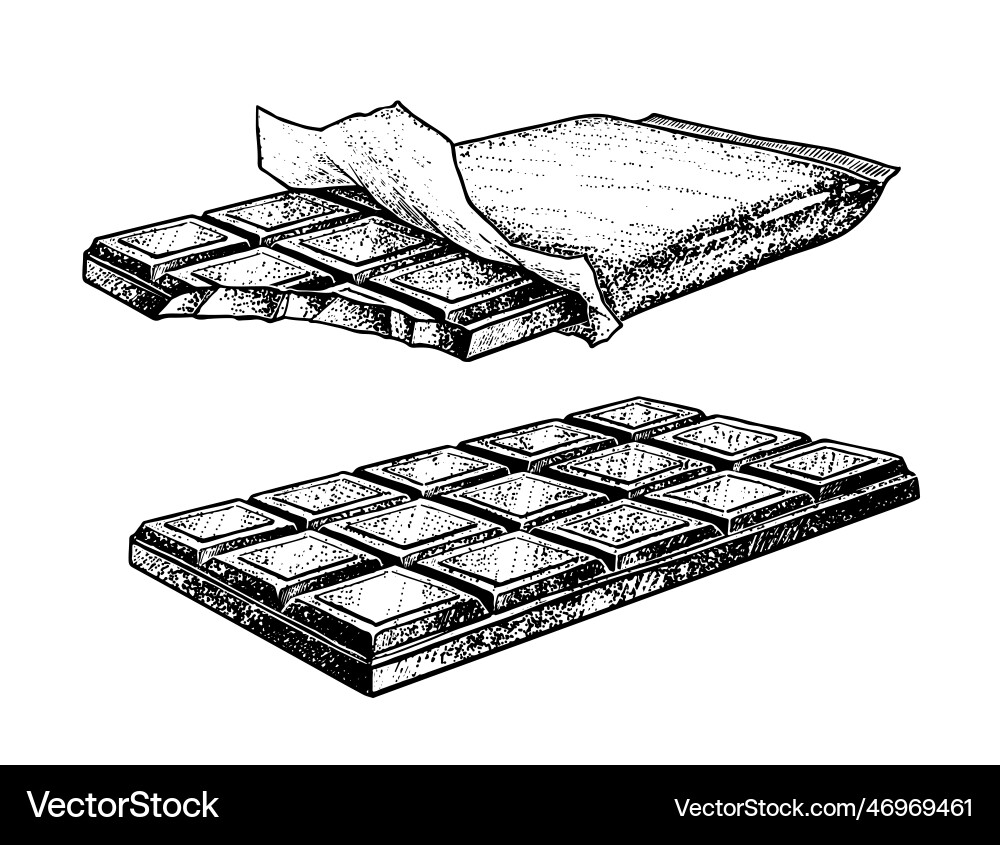 Sketch of chocolate bars Royalty Free Vector Image