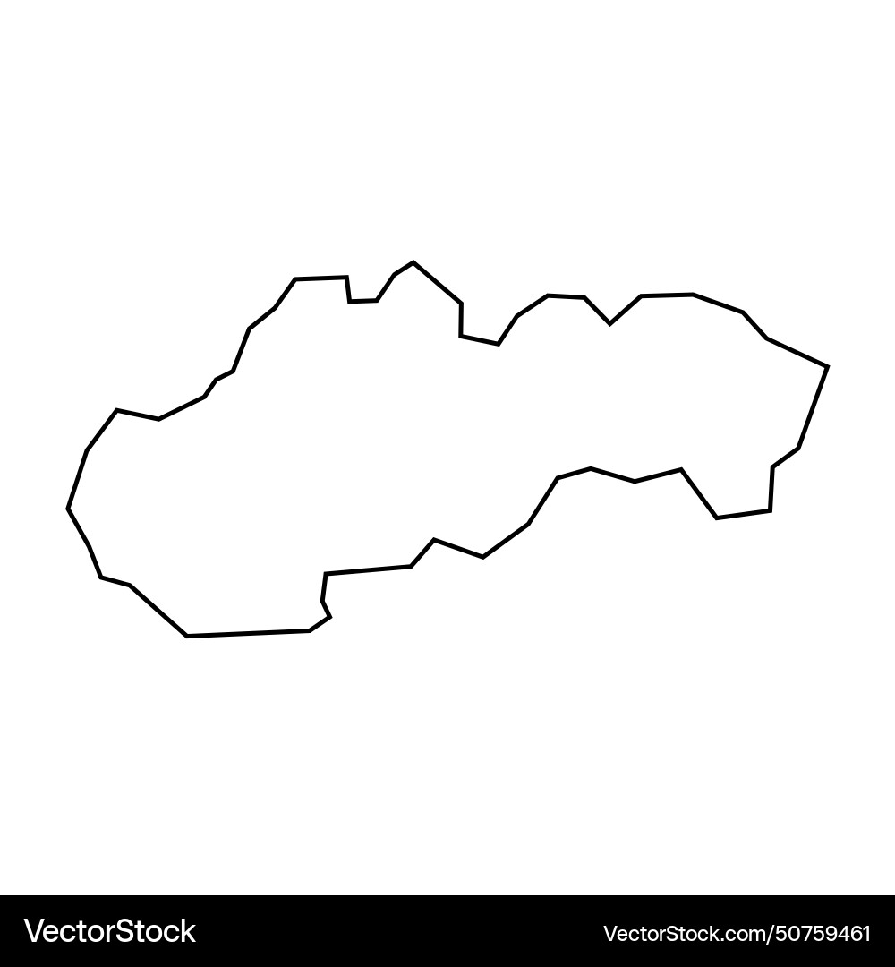 Slovakia country map thin outline icon Royalty Free Vector