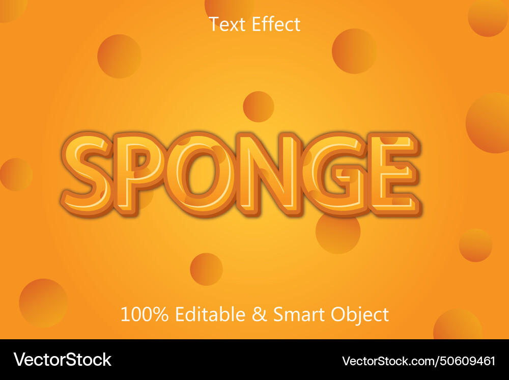 Sponge editable 3 dimension emboss modern style Vector Image