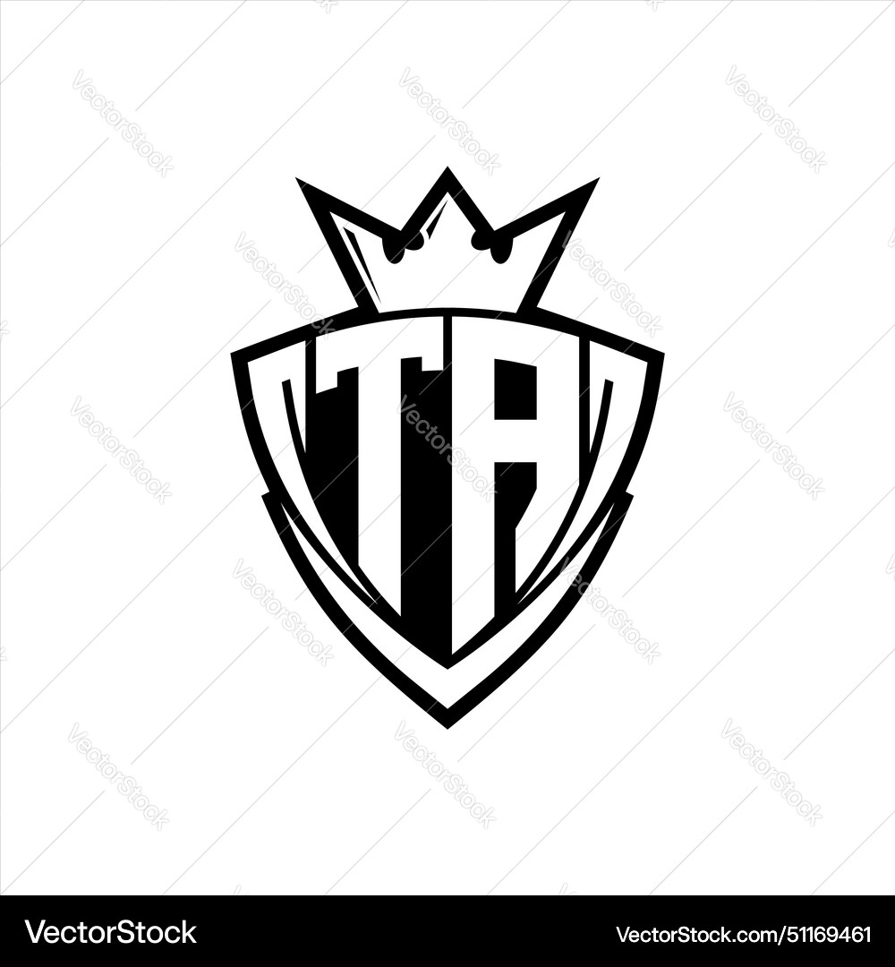 Ta letter logo with sharp triangle shield shape Vector Image