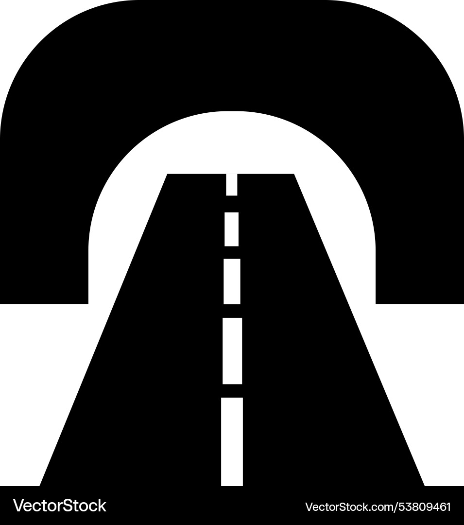 Underpass icon road tunnel sign flat style Vector Image