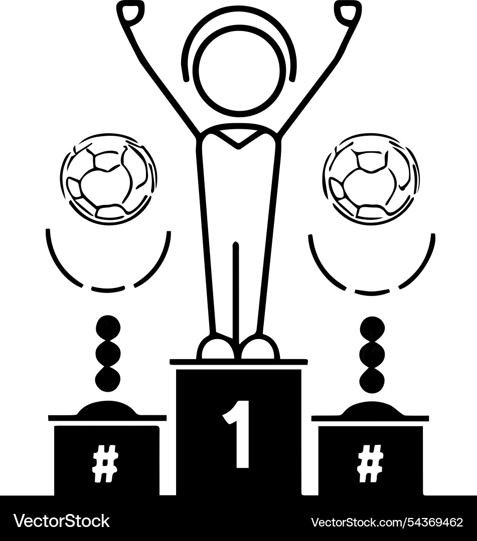 Champion podium line art icon Royalty Free Vector Image