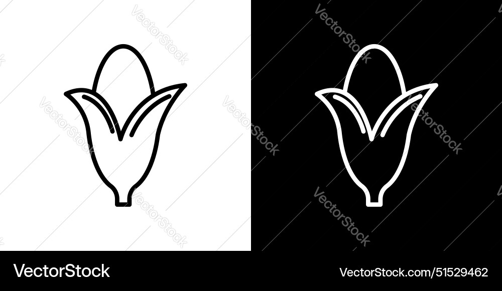 Corn icon set harvest maize symbol fresh organic Vector Image