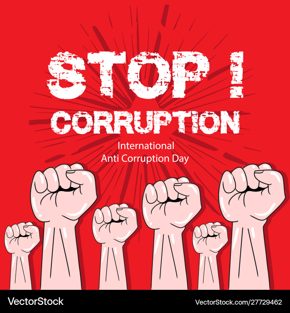 International anti corruption day poster concept Vector Image