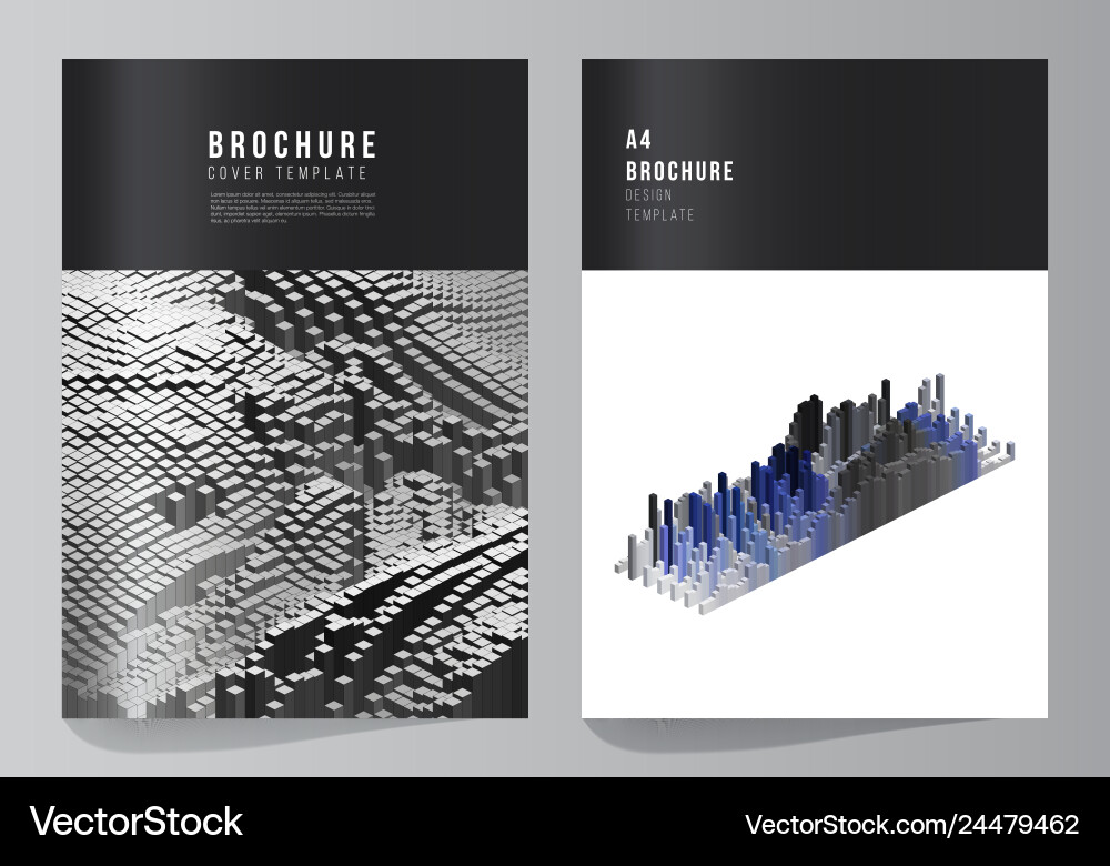 Layout of a4 format cover mockups design Vector Image