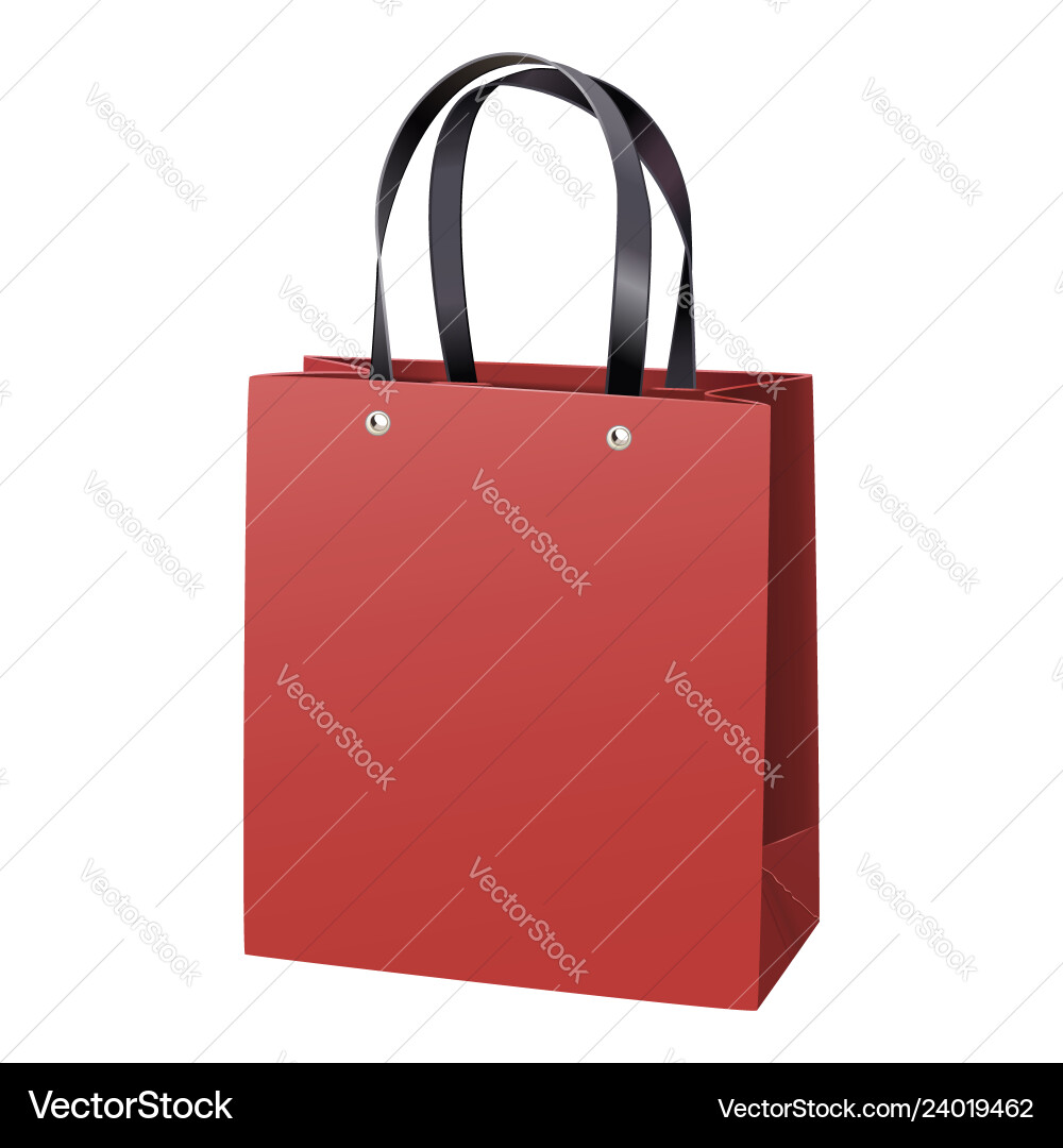 Red paper bag Royalty Free Vector Image - VectorStock