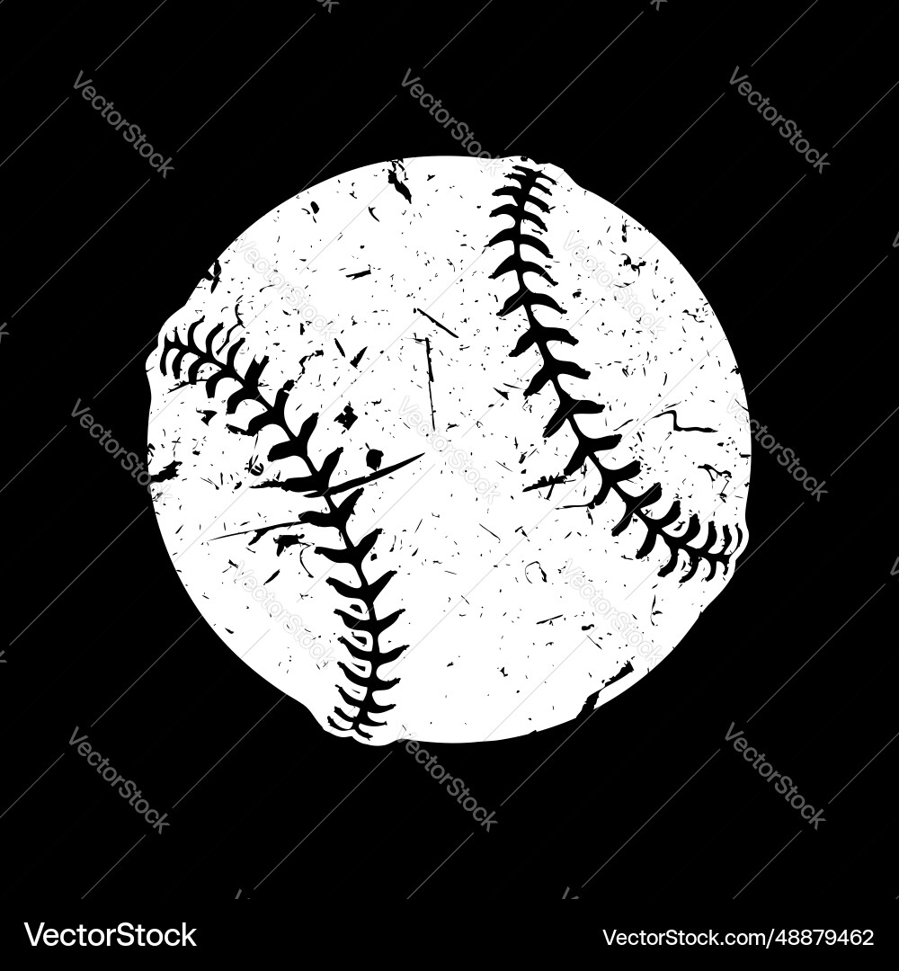 Silhouette of softball grunge Royalty Free Vector Image