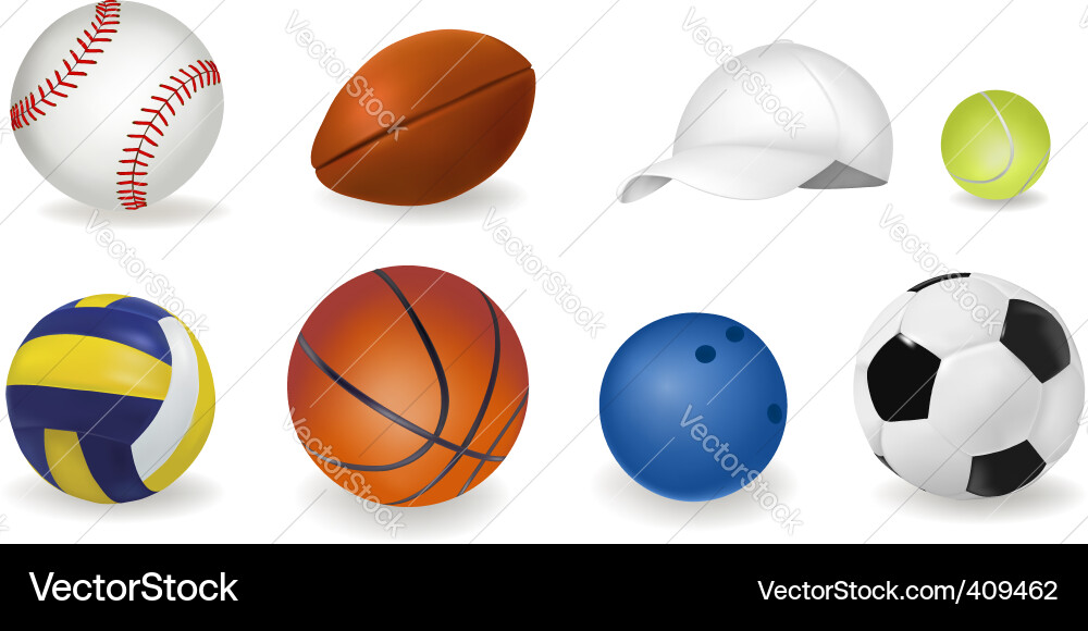Sports balls Royalty Free Vector Image - VectorStock