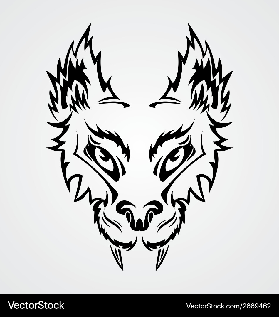 Tribal wolf Royalty Free Vector Image - VectorStock