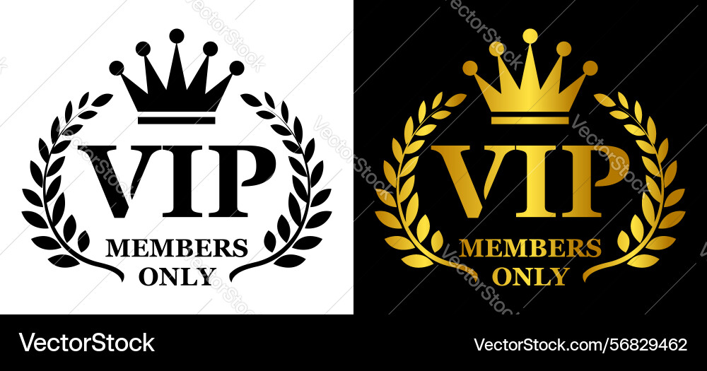 Vip members only logo Royalty Free Vector Image