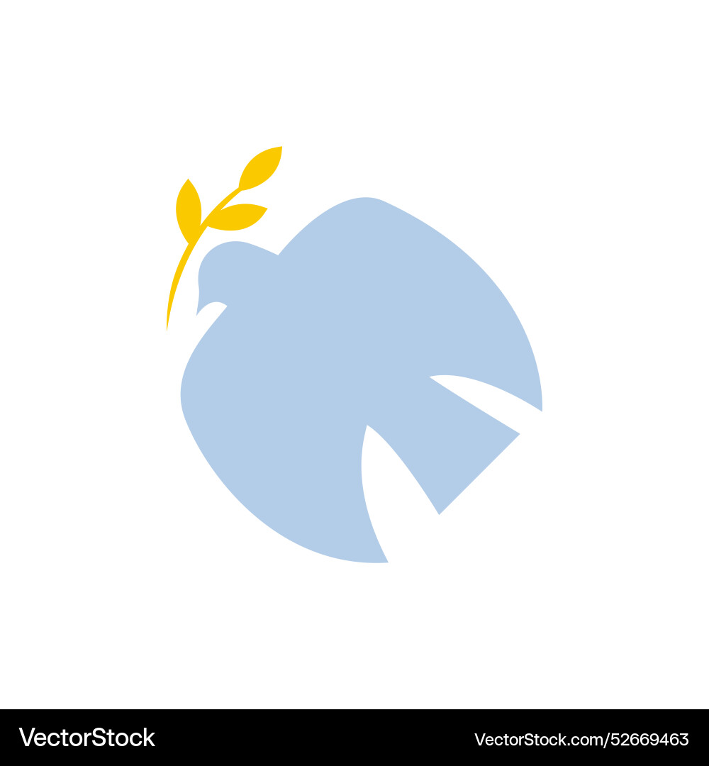 Dove with yellow wheat Royalty Free Vector Image