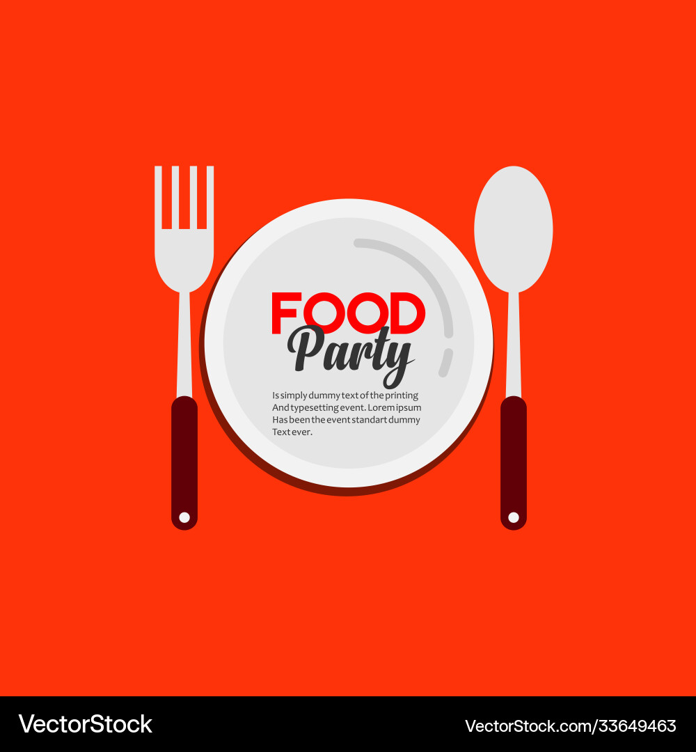 Food party logo template design Royalty Free Vector Image