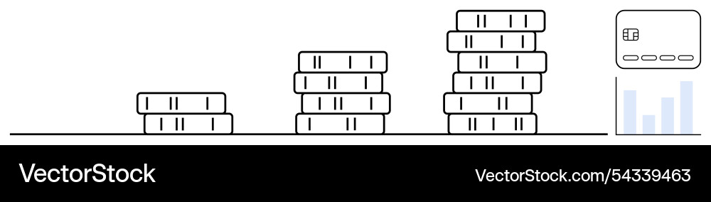 Growth in wealth represented through increasing Vector Image