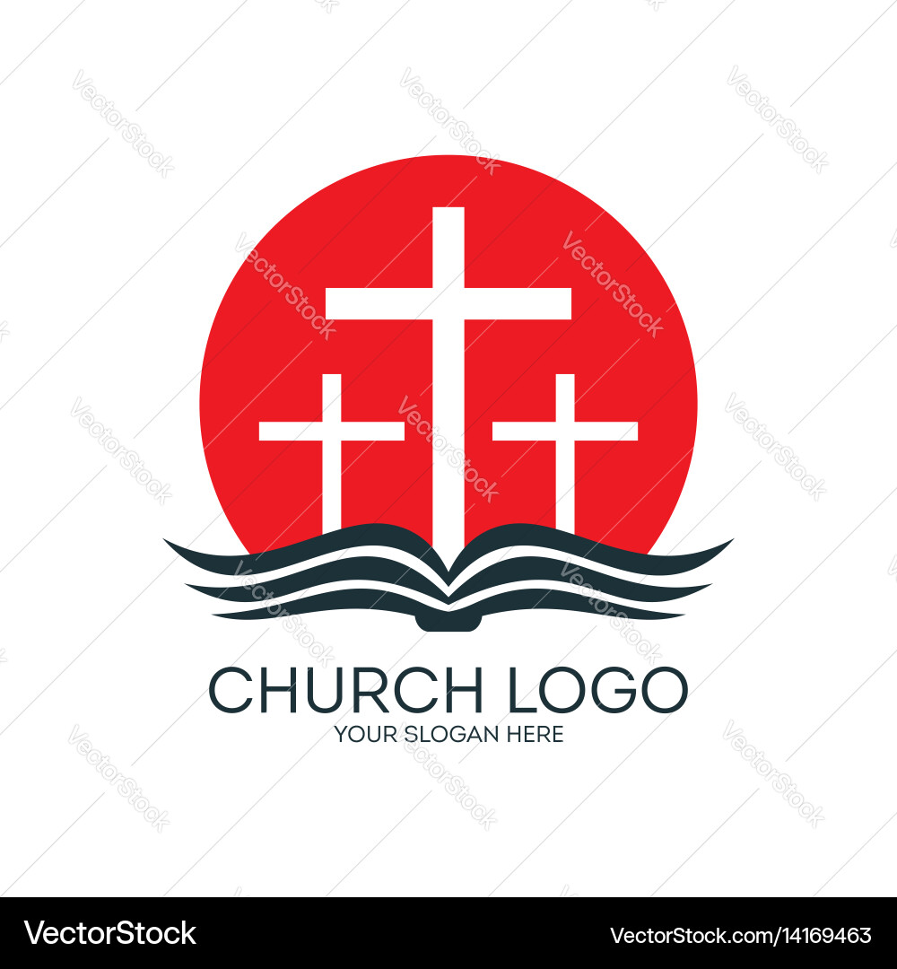 Kirchenlogo und christliche Symbole Lizenzfreier Vektor
