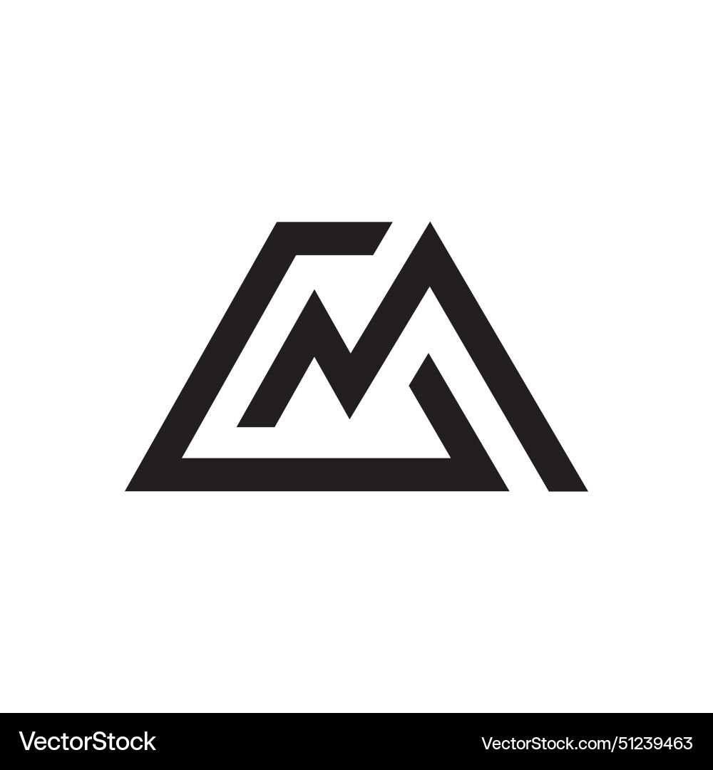 Letter cm with creative unique shape new monogram Vector Image