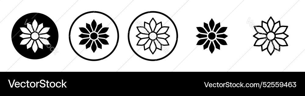 Magnolia icon set on white background Royalty Free Vector
