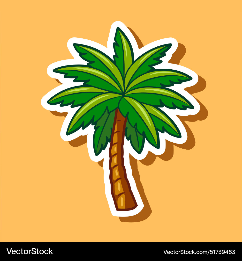 Palm tree sticker Royalty Free Vector Image - VectorStock