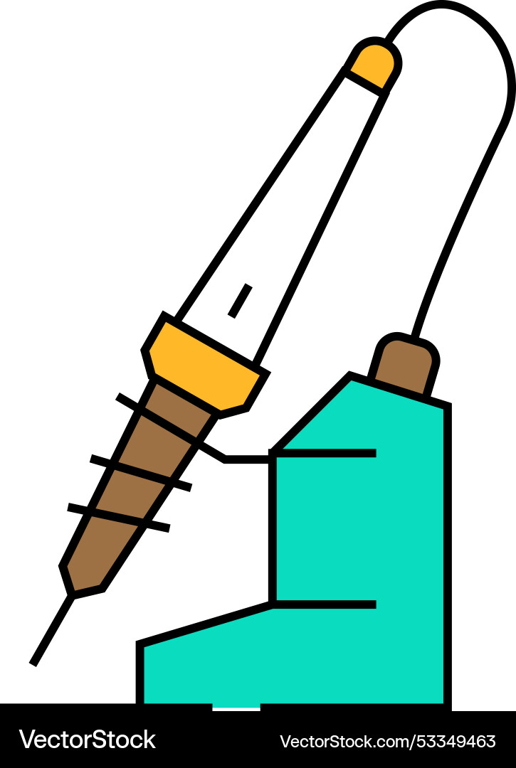 Soldering iron tool work icon color Royalty Free Vector