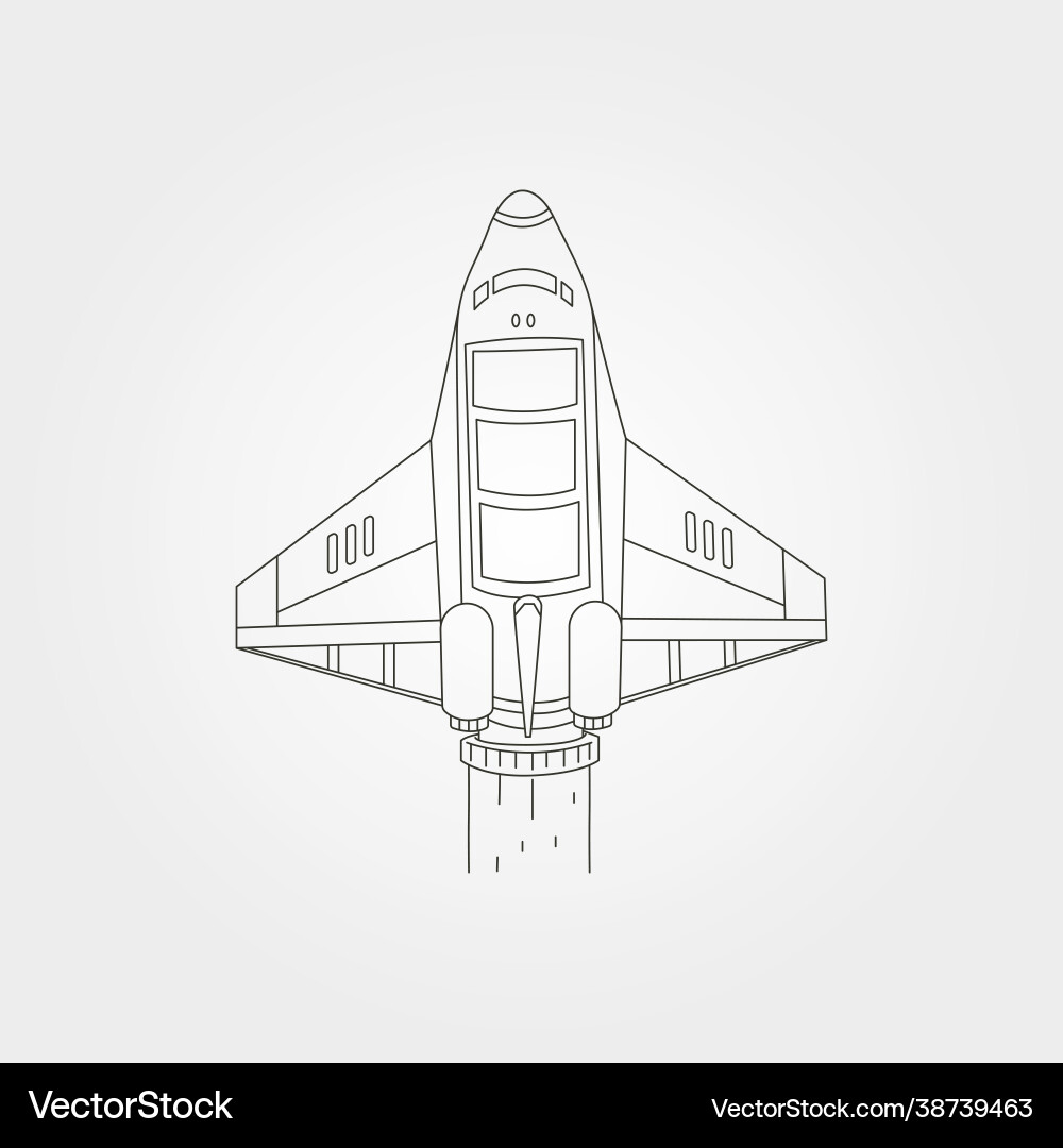 Spaceship line art symbol design spacecraft Vector Image