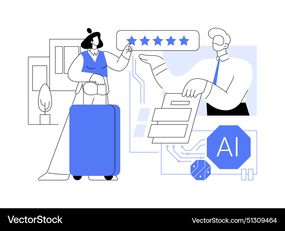 Ai-personalized guest experience abstract concept Vector Image