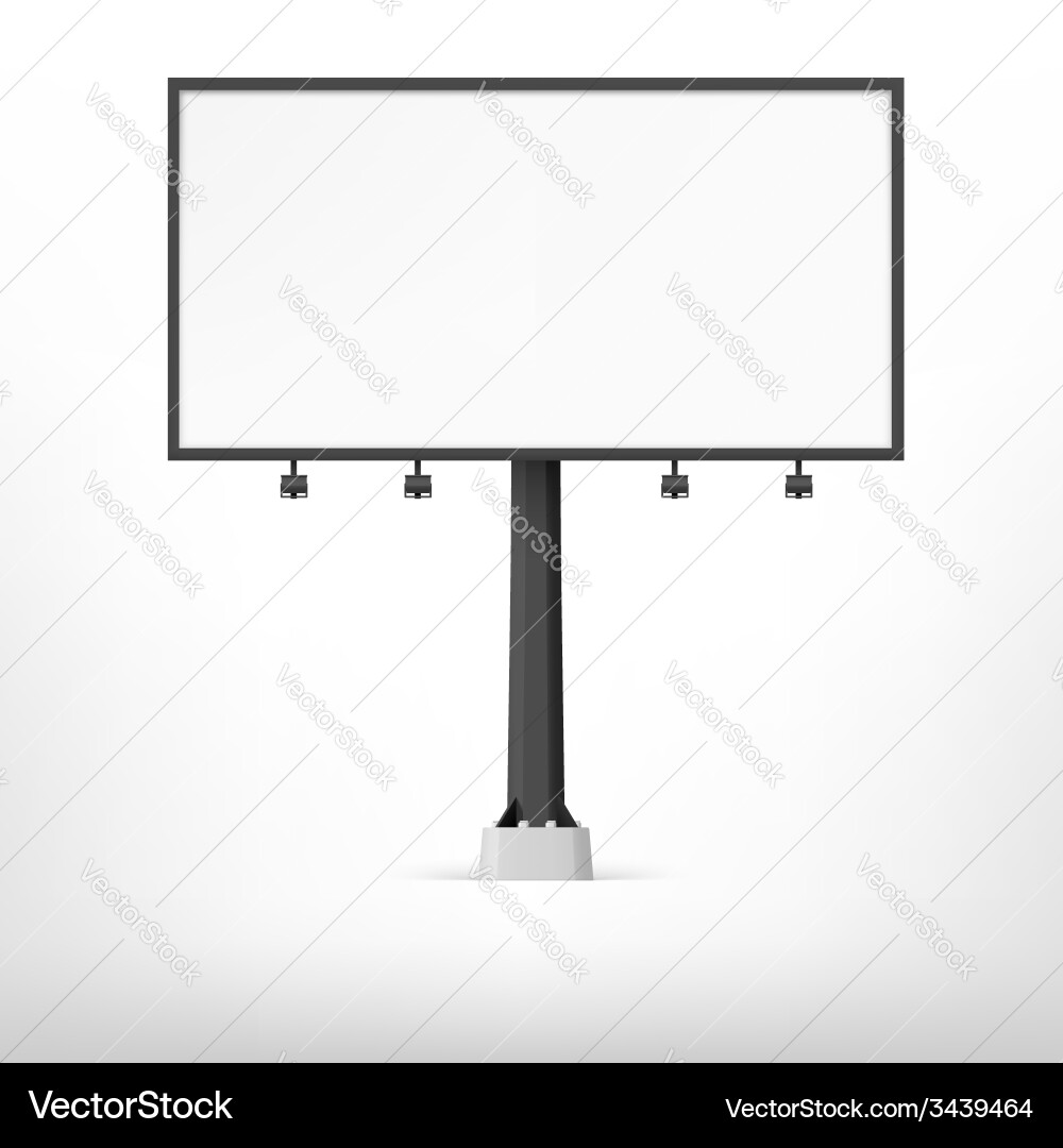 Blank black billboard Royalty Free Vector Image
