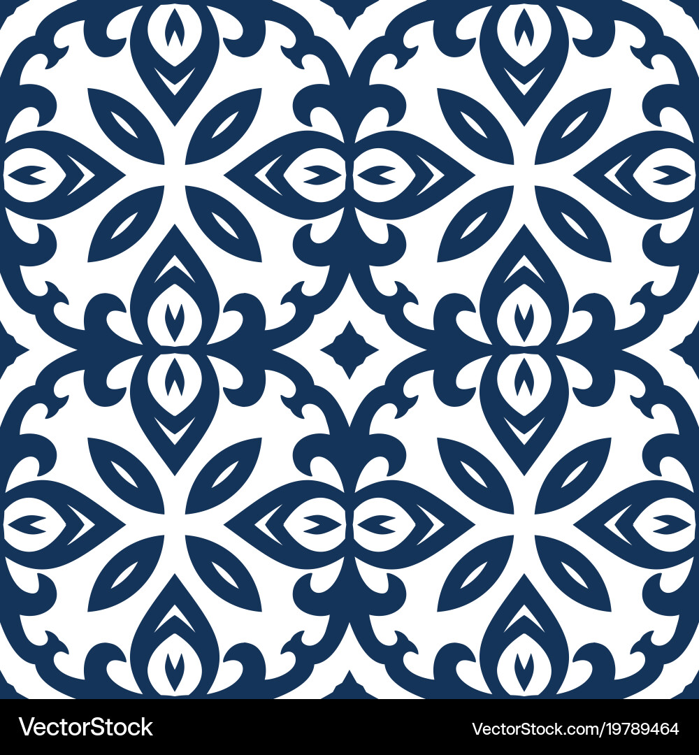 Blue arabesque pattern Royalty Free Vector Image