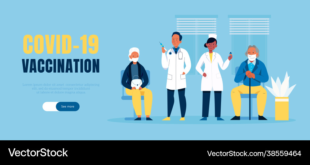 Covid19 vaccination banner Royalty Free Vector Image