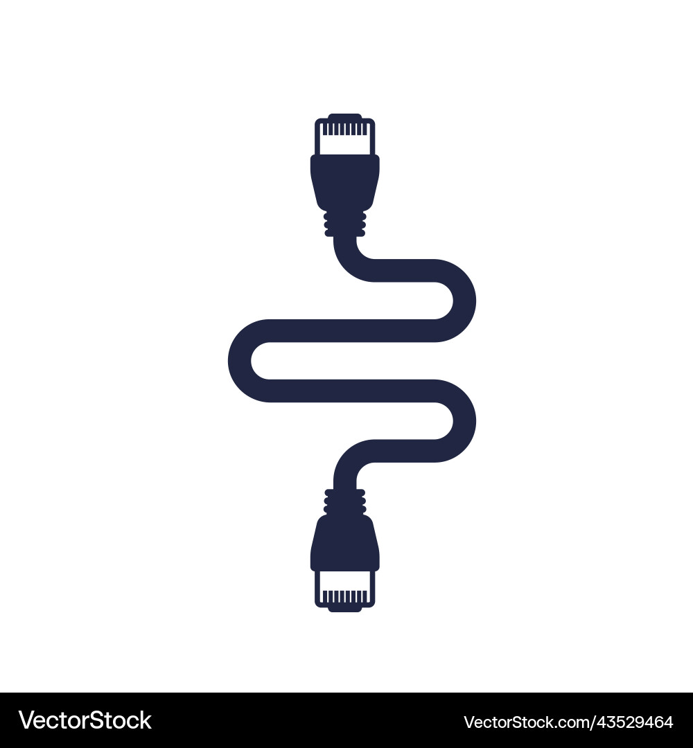 Ethernet cable for internet and lan icon Vector Image