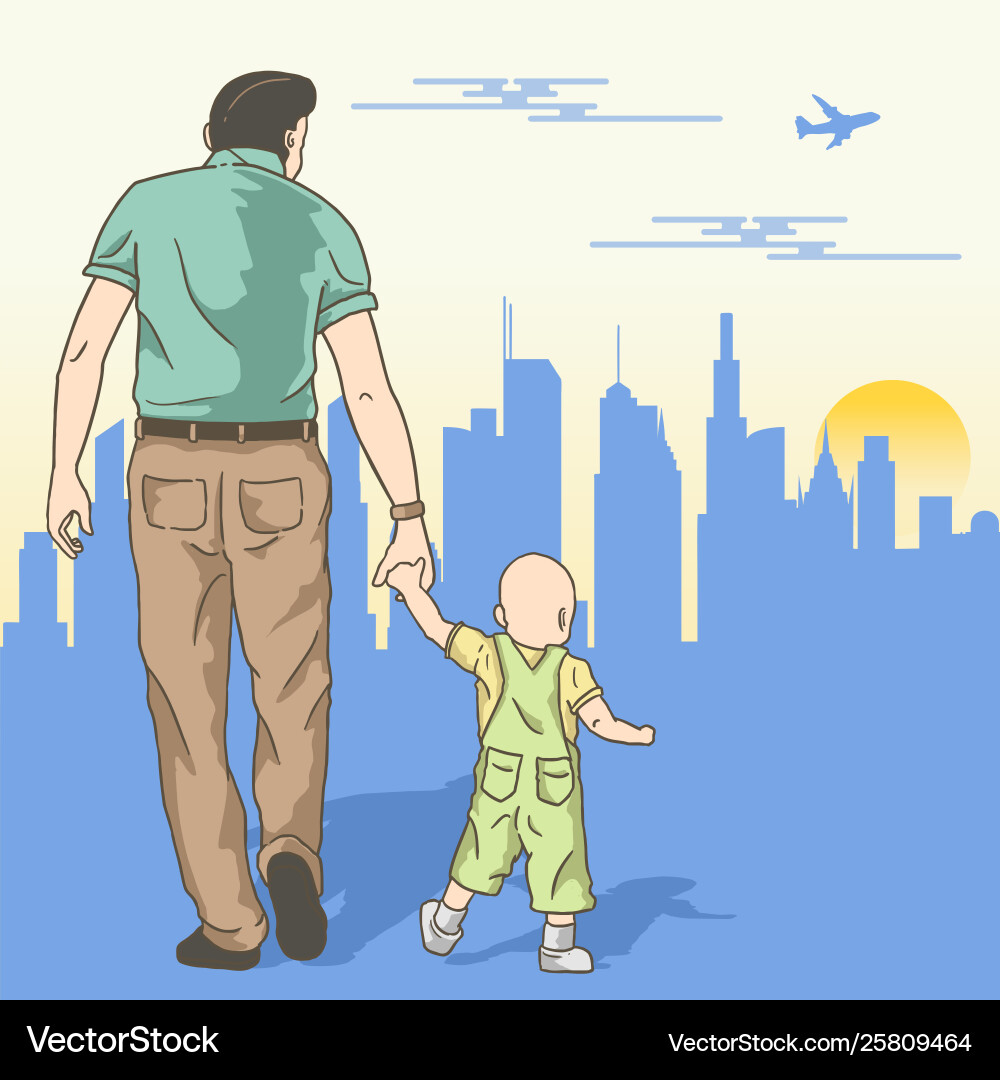 Father and son Royalty Free Vector Image - VectorStock